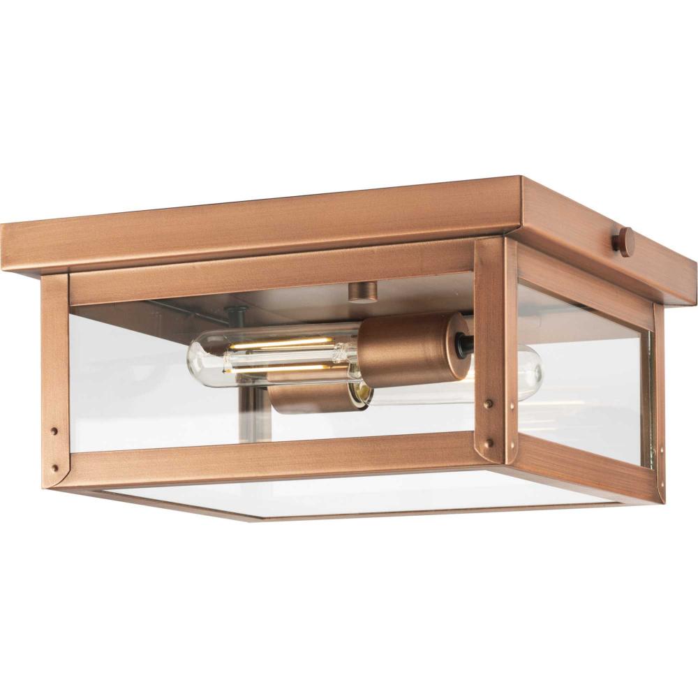 Progress Union Square P550007 169 2 Light FLUSHMT in Antique Copper (P ...