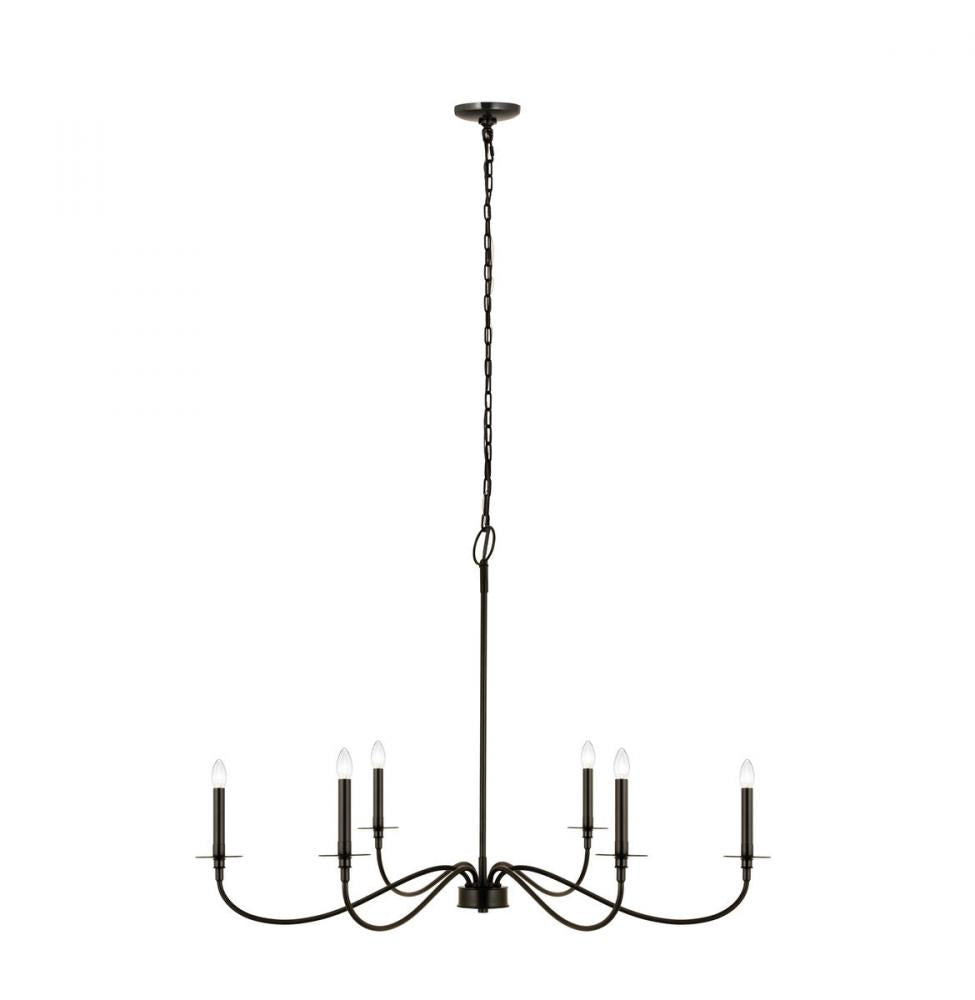 Z-Lite Arrington 6 Light Chandelier in Matte Black Finish Model: 2301 ...
