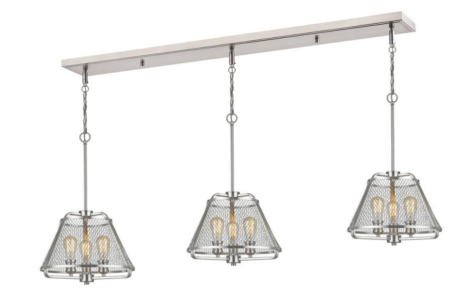 Z-Lite Iuka 9 Light Linear Chandelier in Brushed Nickel Finish Model ...
