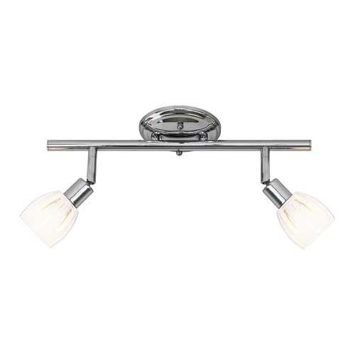 TK318-2-CM 2-Light Chrome Ceiling Track with Glass Shades– Lighting ...